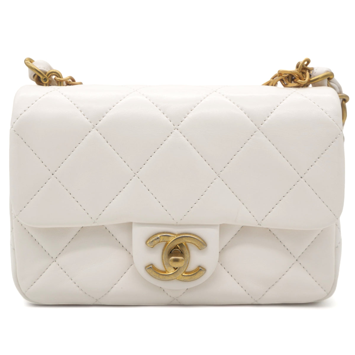 Chanel White Mini Quilted Single Flap Bag Shoulder Bag 23s – STYLISHTOP