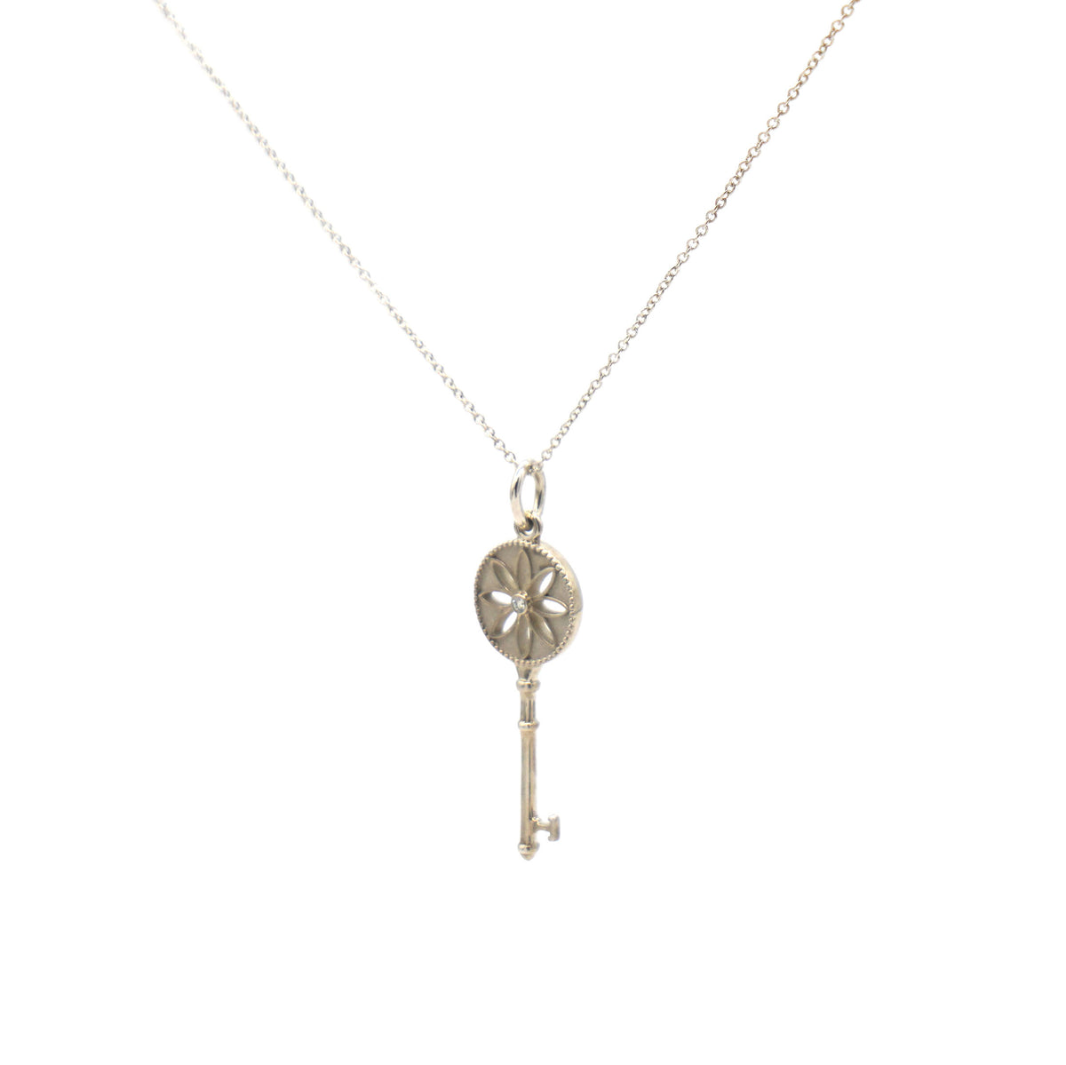 Tiffany Keys Daisy Key Silver Pendant Necklace – STYLISHTOP