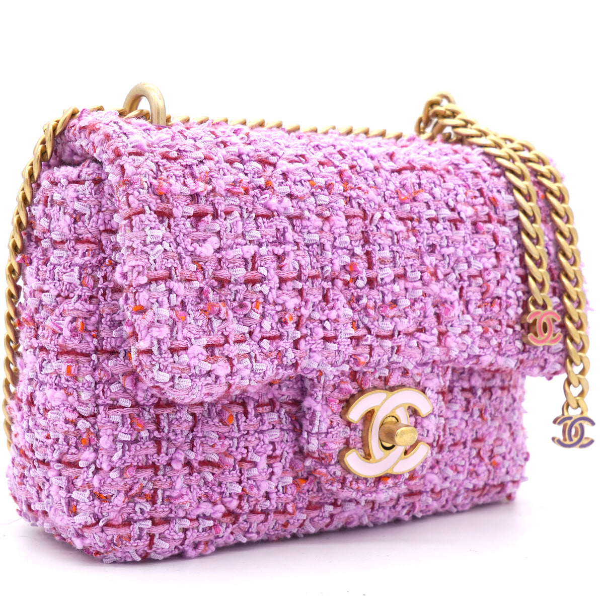Pink Tweed Classic Flap Square – STYLISHTOP