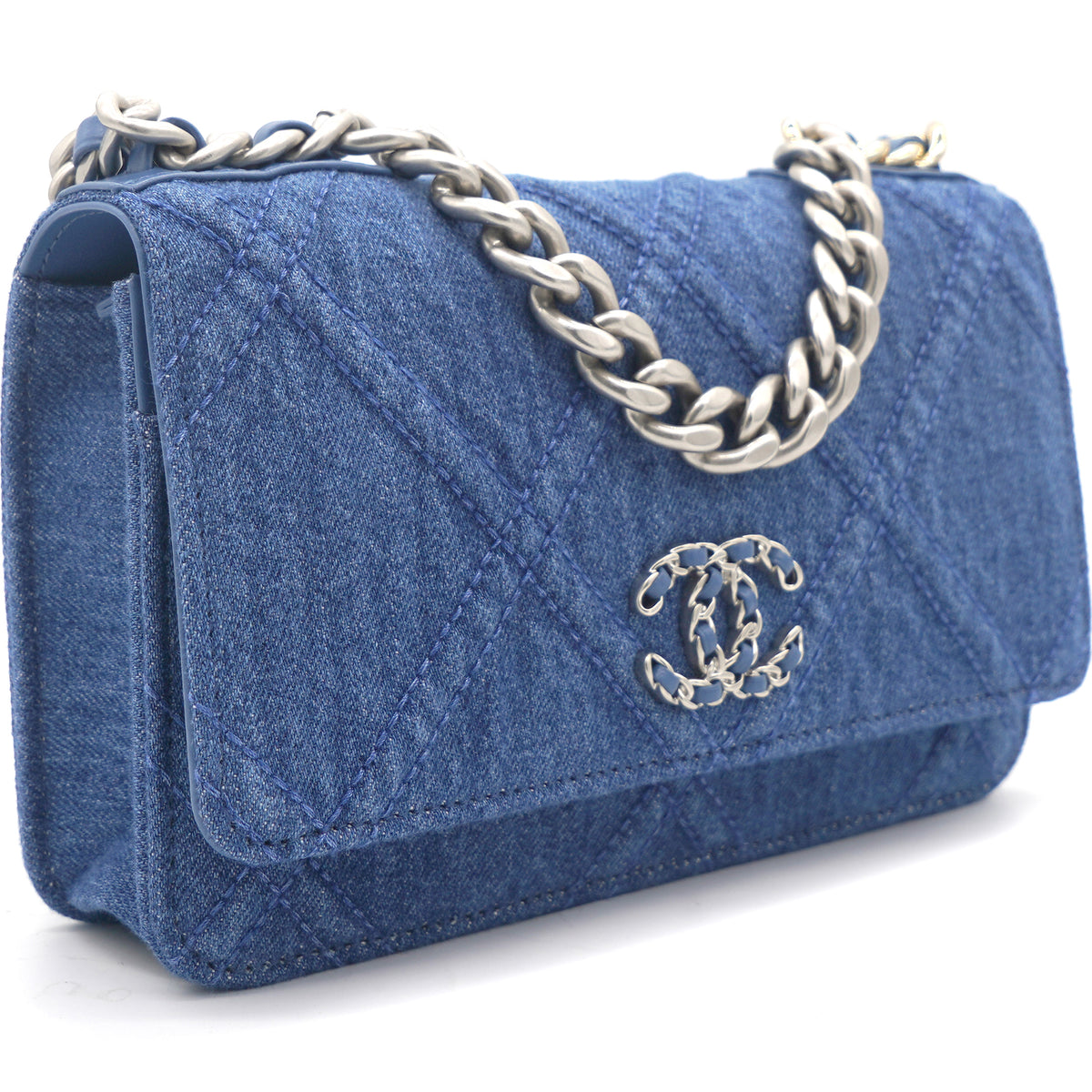 Chanel Denim Blue Quilted Wallet On Chain 19 – STYLISHTOP